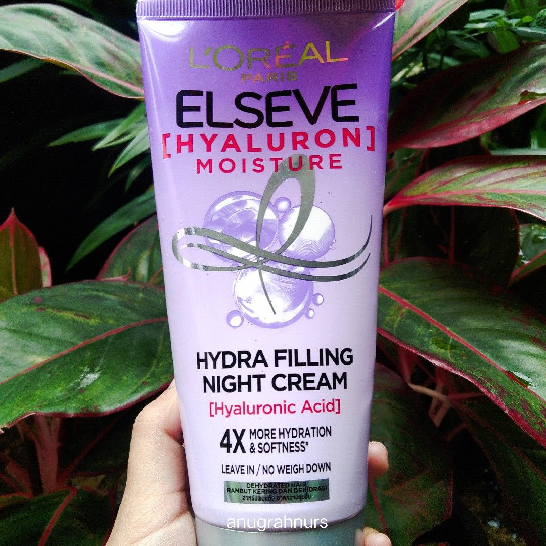 L'Oreal Paris ELSEVE Hyaluron Moisture Hair Hydra Filling Night Cream ...