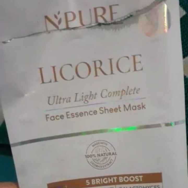NPURE Licorice Ultra Light Complete Face Essence Sheet Mask - Beauty Review