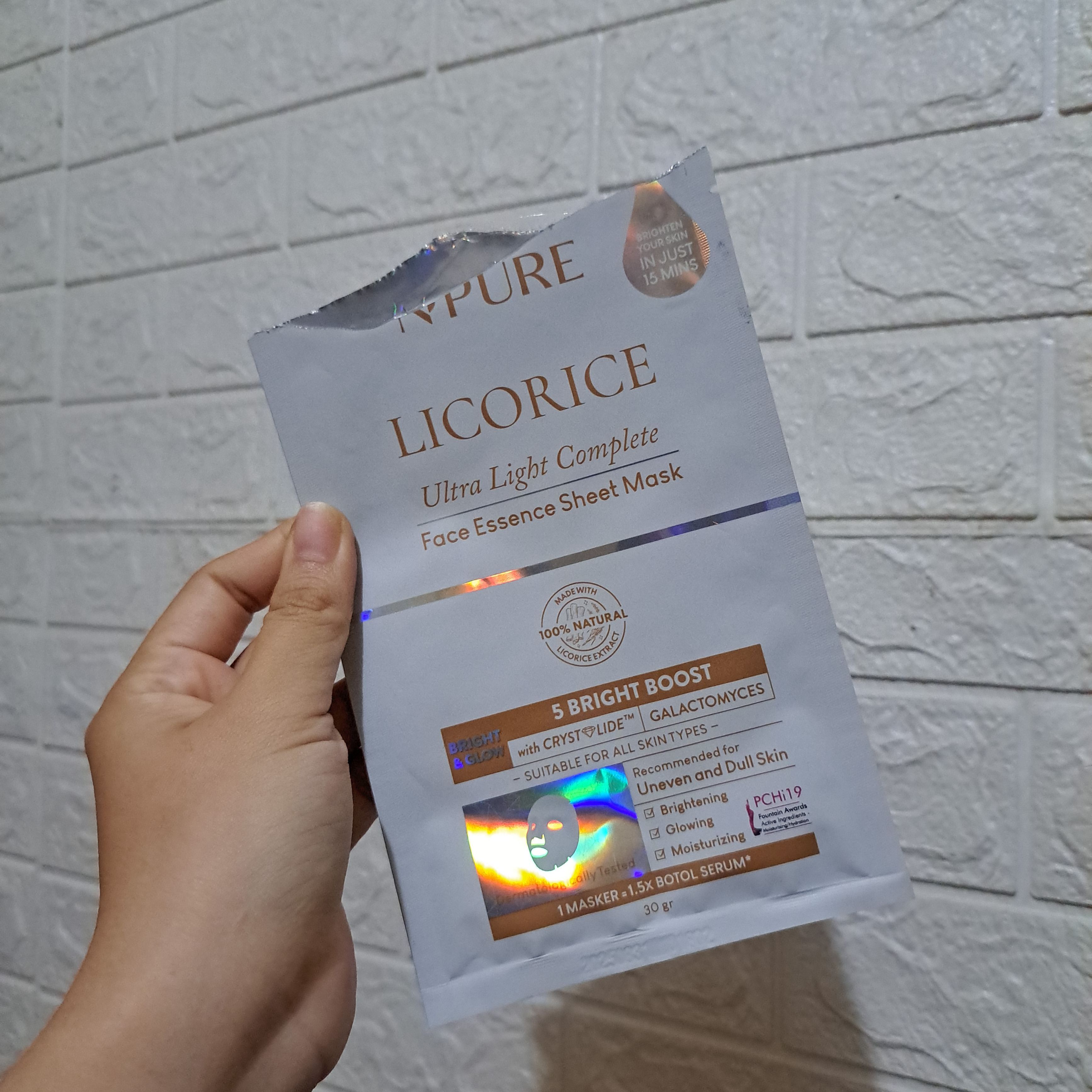 NPURE Licorice Ultra Light Complete Face Essence Sheet Mask - Beauty Review