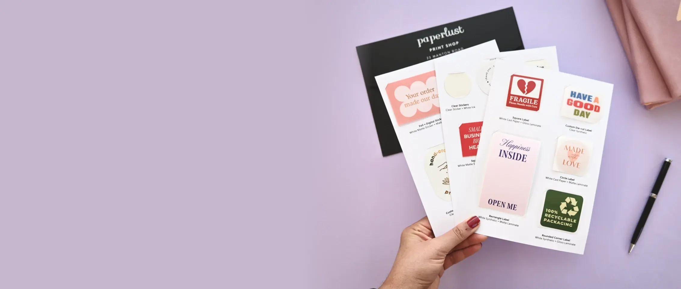 Sample for Stickers, Labels, and Event Stationery