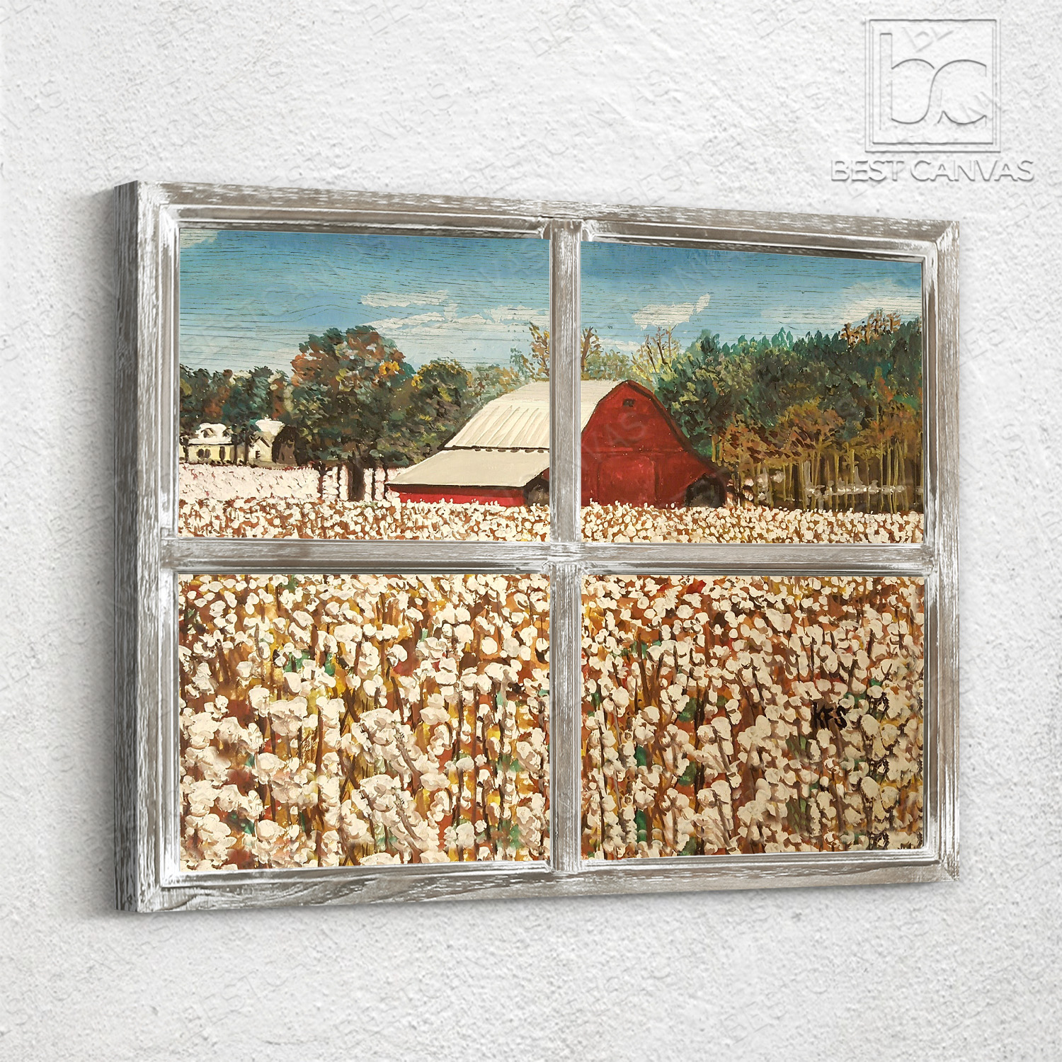 Top 03 Beautiful Barn In Cotton Field Farm Canvas Best Canvas Wall Art ...