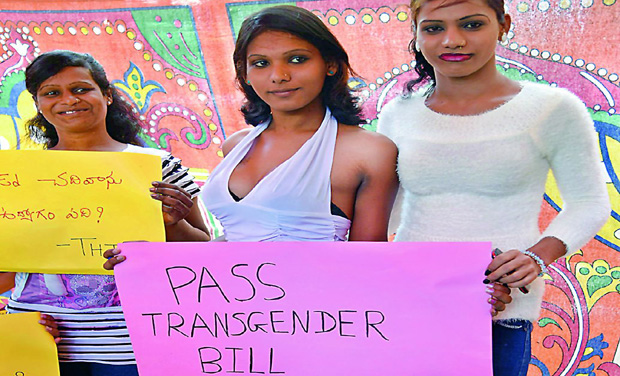 Transgenders protest for jobs in Hyderabad