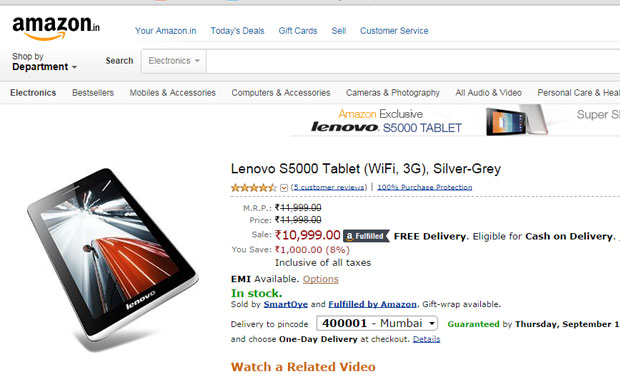 Lenovo launches new 7-inch tablet on Amazon