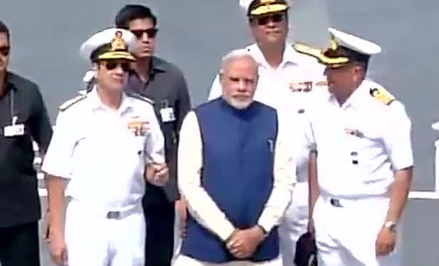 Narendra Modi dedicates largest warship INS Vikramaditya to nation ...