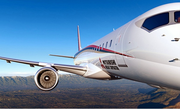 Mitsubishi jet in 1st flight, in step for Japan aviation