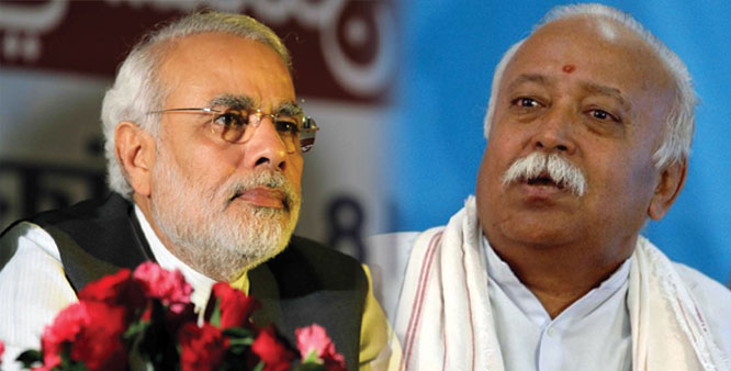 Modi meets RSS chief post poll campaigns to review BJP's prospects