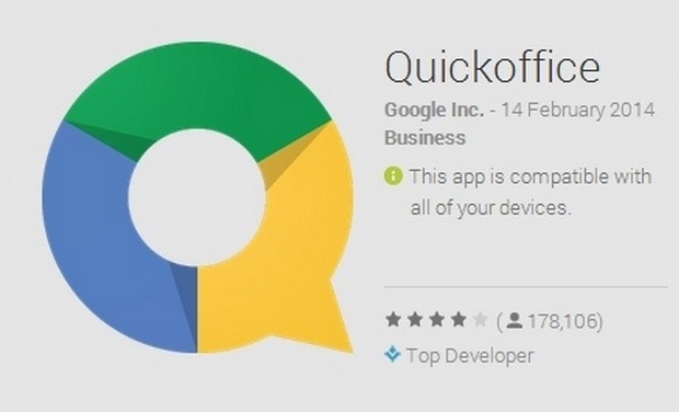 Google to pull out Quickoffice from Play and App Store