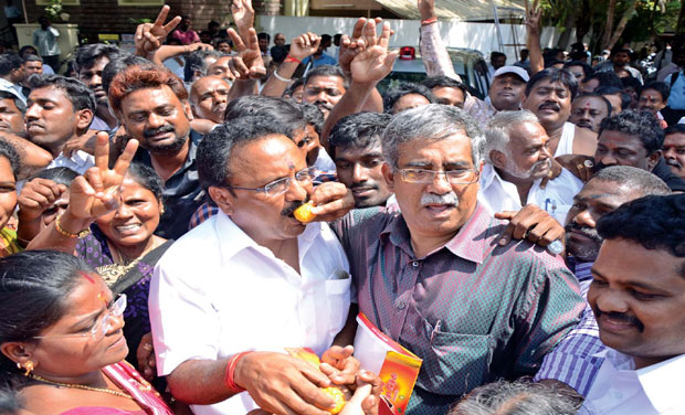 AIADMK cadres on cloud nine