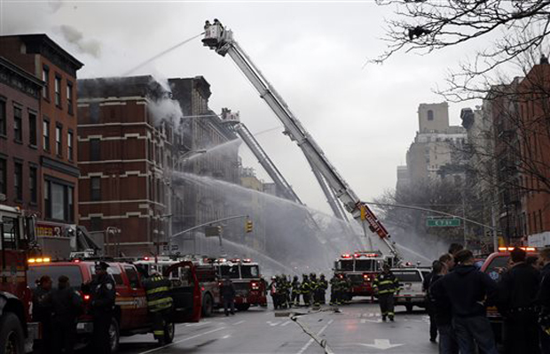 Buildings collapse after blast at New York's East Village
