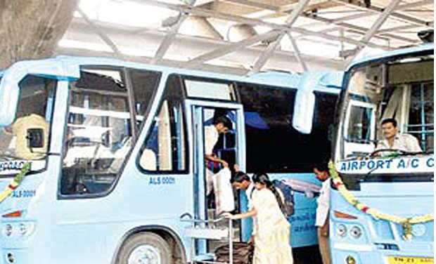 Mini AC buses run with fans