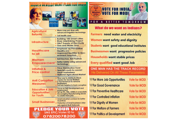 Narendra Modi's name dwarfs BJP's on pamphlet given out in Hyderabad