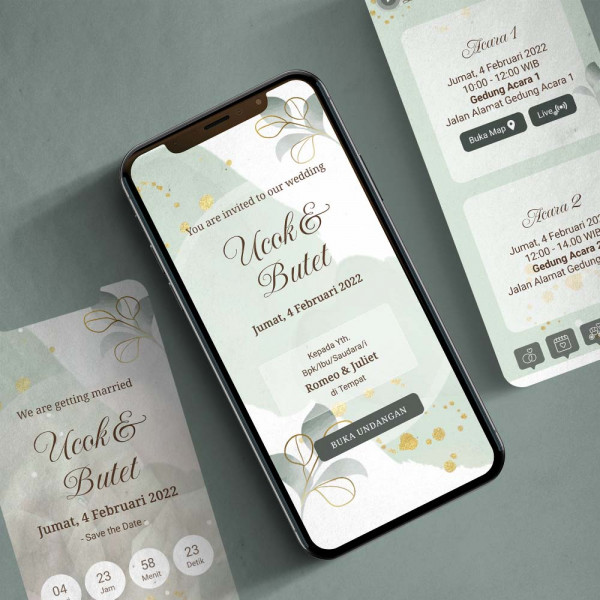Contoh Desain dan Background Undangan Pernikahan Digital dan Online