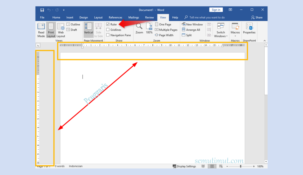 CARA MENAMPILKAN RULER DI WORD Jelajahi Indonesia