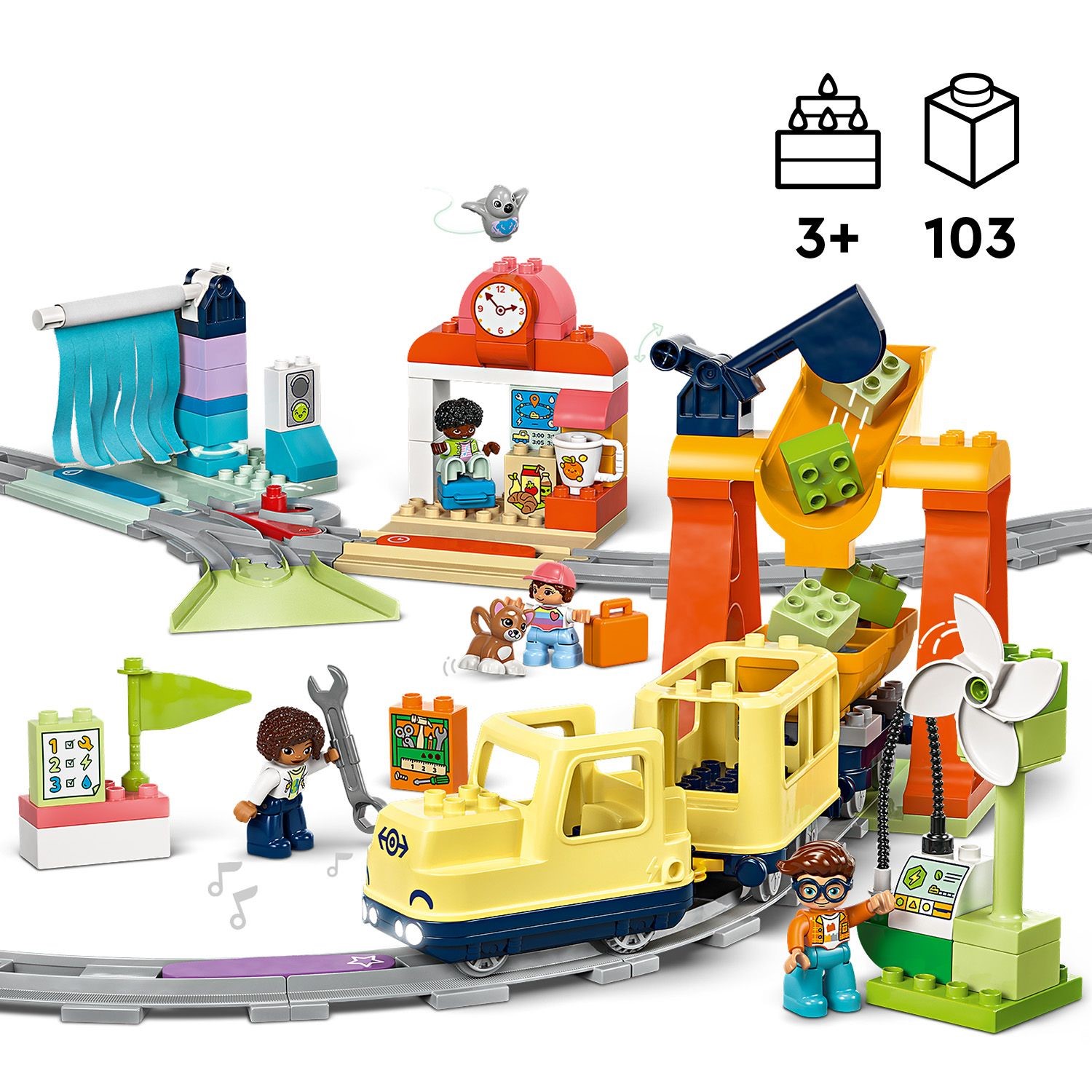 LEGO 10428 DUPLO Big Interactive Community Train Building Toy Set (103 ...