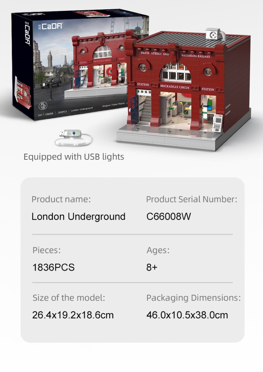 CaDA London Underground C66008W Buildings Block Toy Set (1836 Pieces)