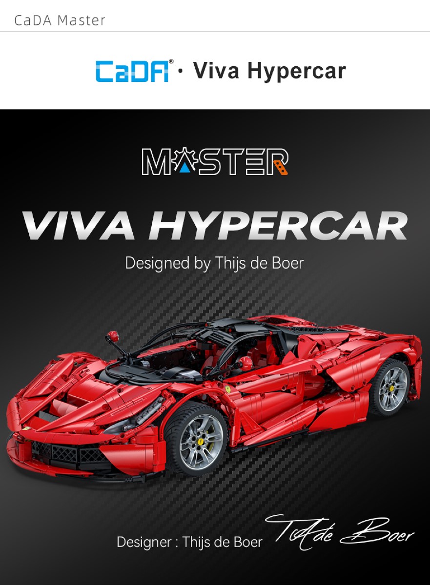 CaDA Master Viva Hypercar 1:8 C61505W Block Toy Set (4739 Pieces)