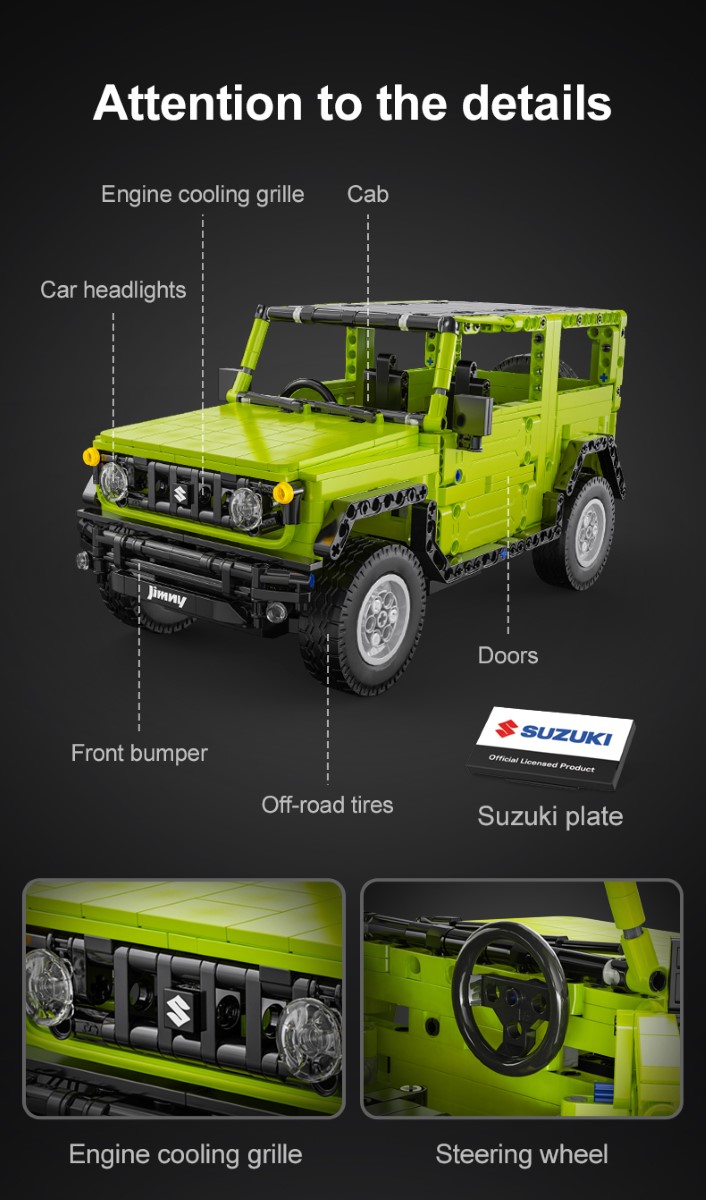 CaDA Suzuki Jimny 1:12 C51201W RC Block Toy Set (579 Pieces)