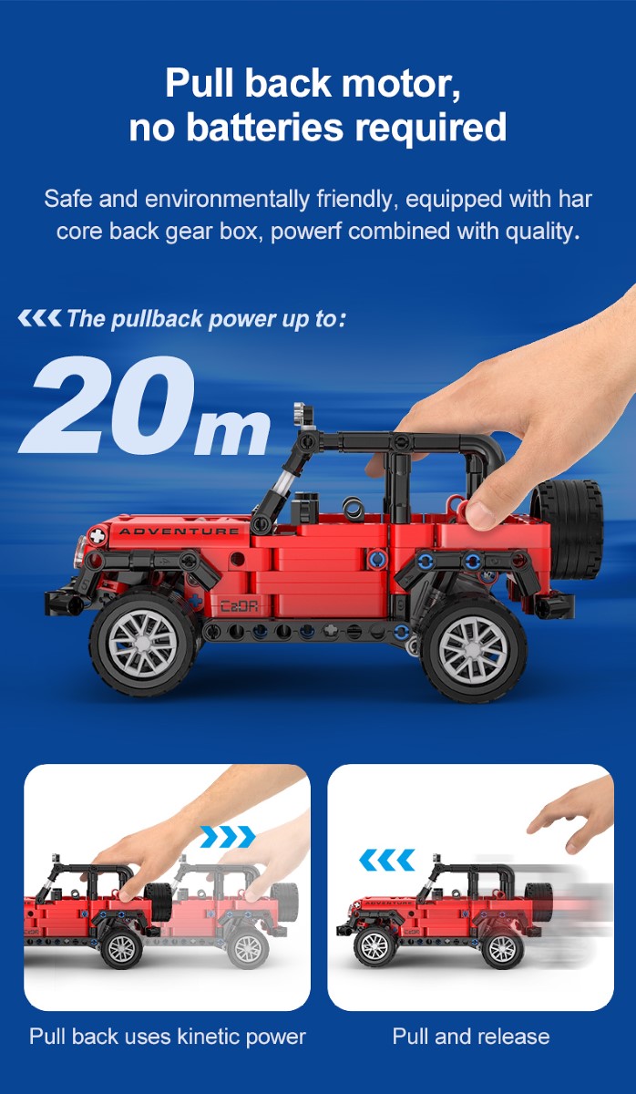 CaDA Adventure Off- Roader C52027W Pullback Block Toy Set