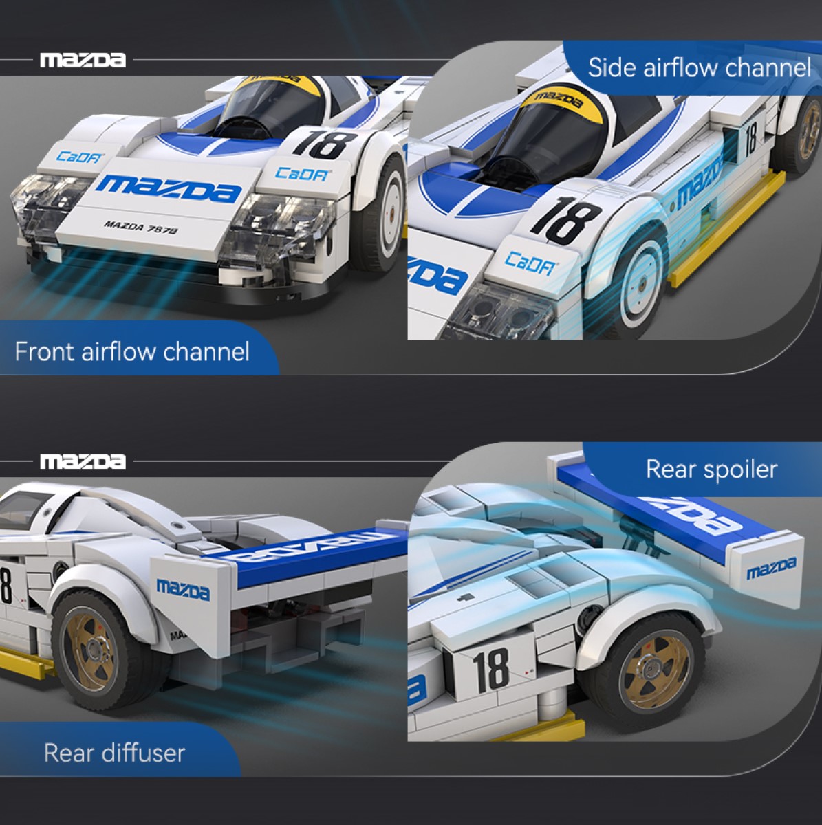 CaDA Mazda 787B (#18) 1991 1:24 C55029W Block Toy Set