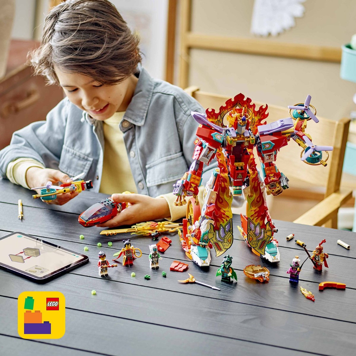 LEGO 80057 Monkie Kid Nezha's Ring of Fire Mech Building Toy Set