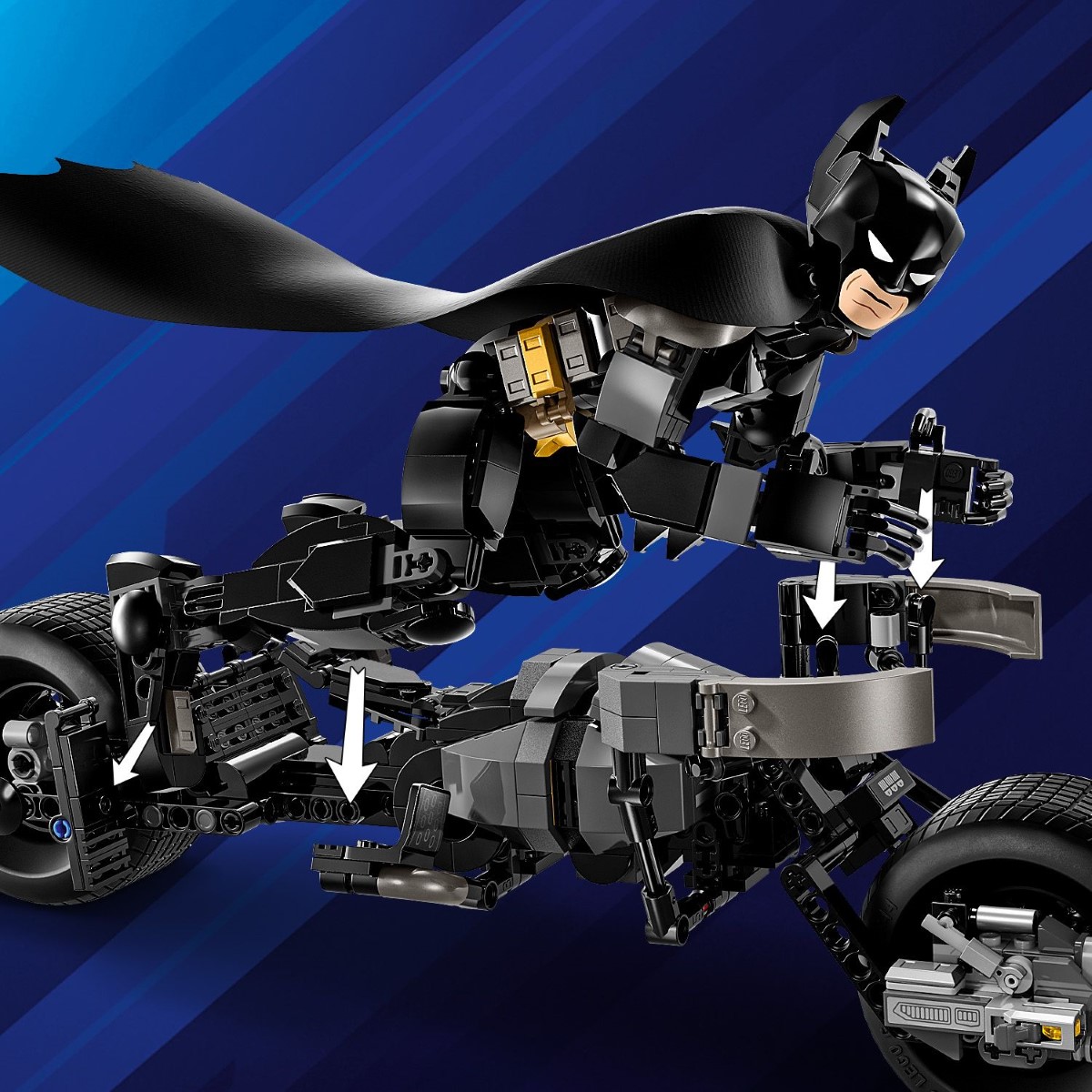 LEGO 76273 DC Super Heroes Batman Construction Figure and the Bat-Pod ...