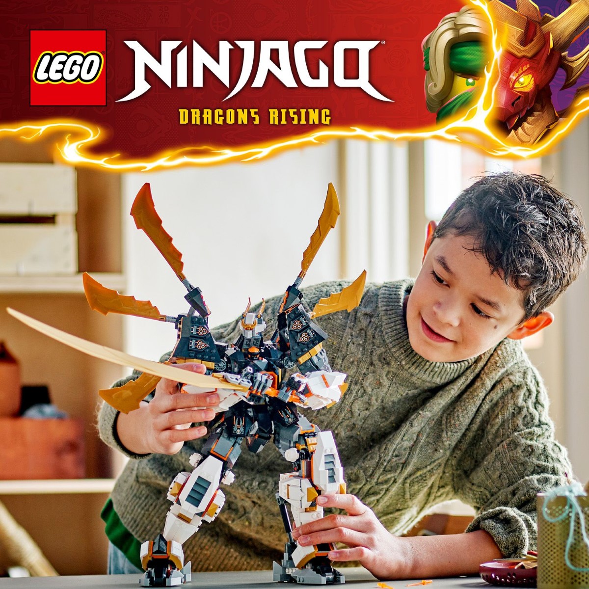 LEGO 71821 Ninjago Cole's Titan Dragon Mech Building Toy Set