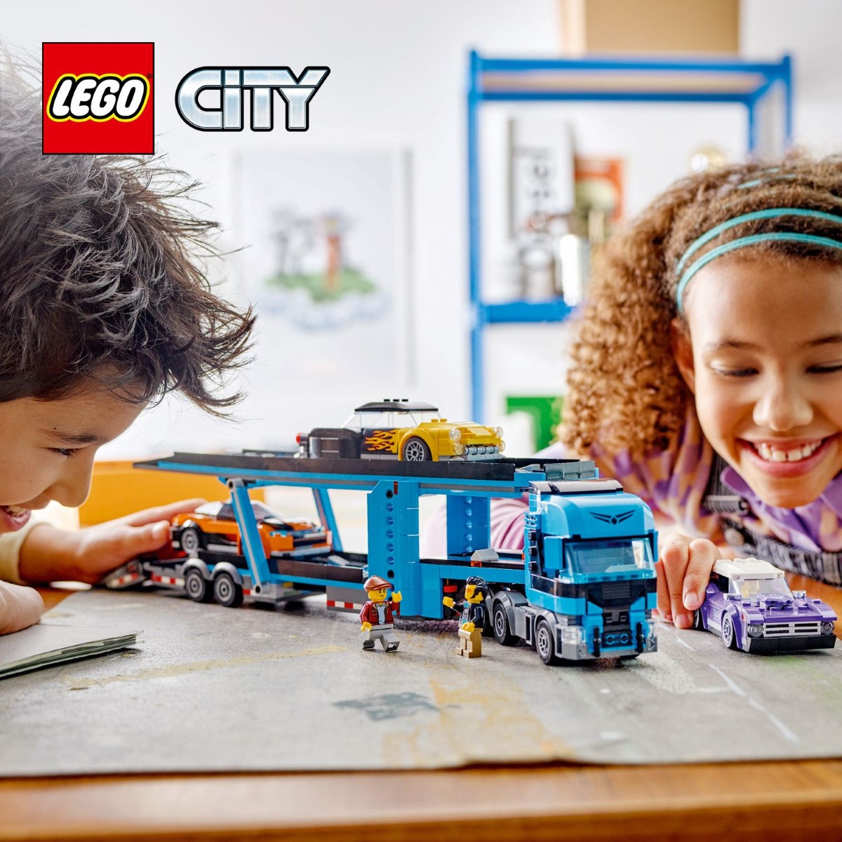 LEGO 60408 City Car Transporter Truck with Sports Cars Building Toy Set