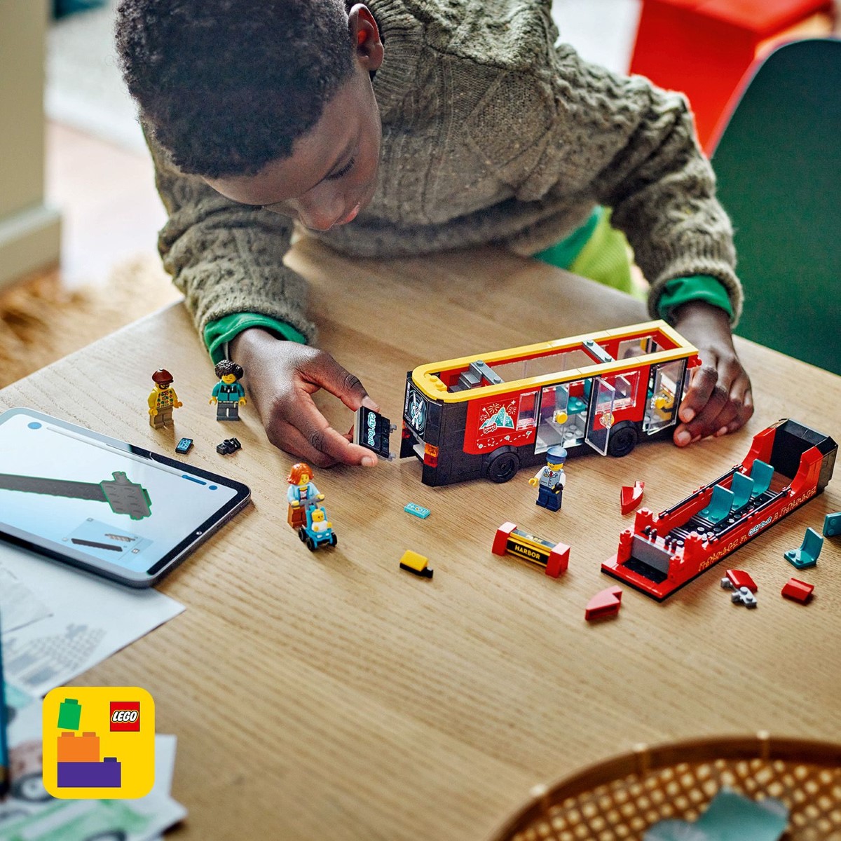 LEGO 60407 City Red Double-Decker Sightseeing Bus Building Toy Set