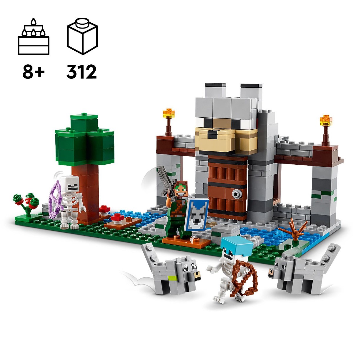 LEGO 21261 Minecraft The Wolf Stronghold Building Toy Set