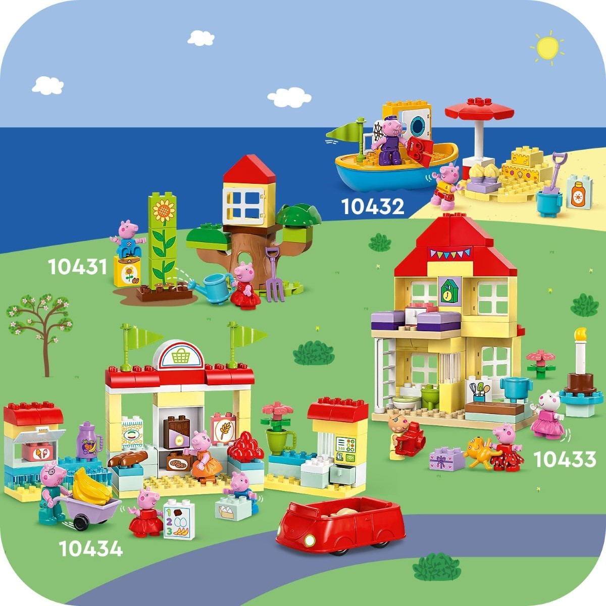 LEGO 10433 Duplo Peppa Pig Birthday House Building Toy Set