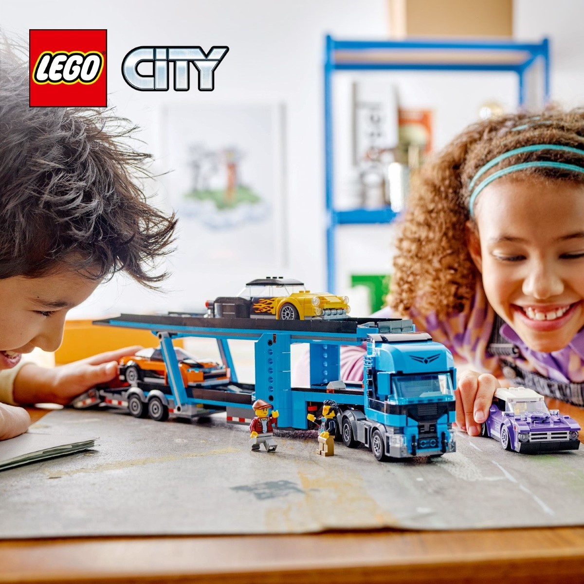 LEGO 60408 City Car Transporter Truck with Sports Cars Building Toy Set