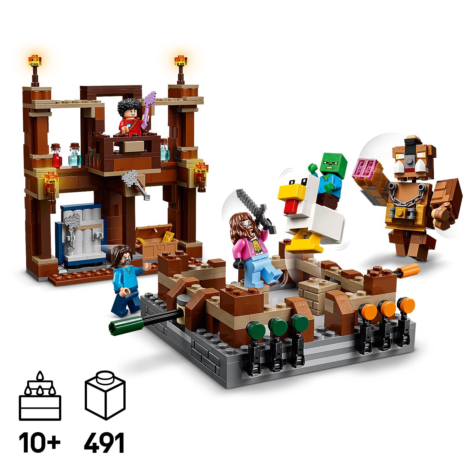 LEGO 21272 Minecraft Woodland Mansion Fighting Ring Building Toy Set ...