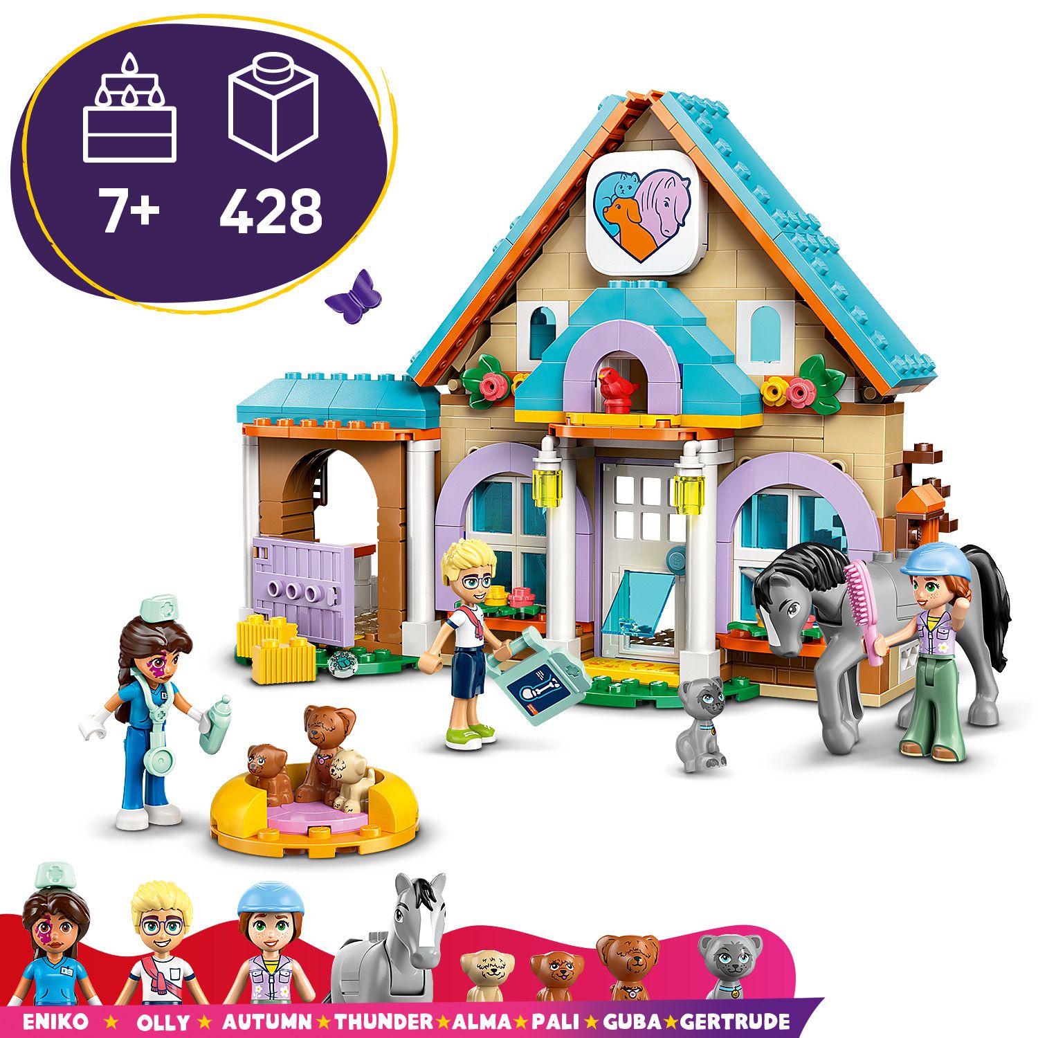 LEGO 42651 LEGO Friends Horse and Pet Vet Clinic Building Toy Set (428 ...