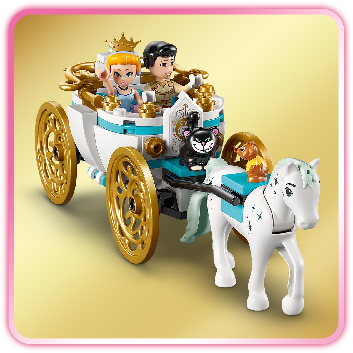 LEGO 43275 Disney Cinderella's Castle & Horse Carriage Building Toy Set ...
