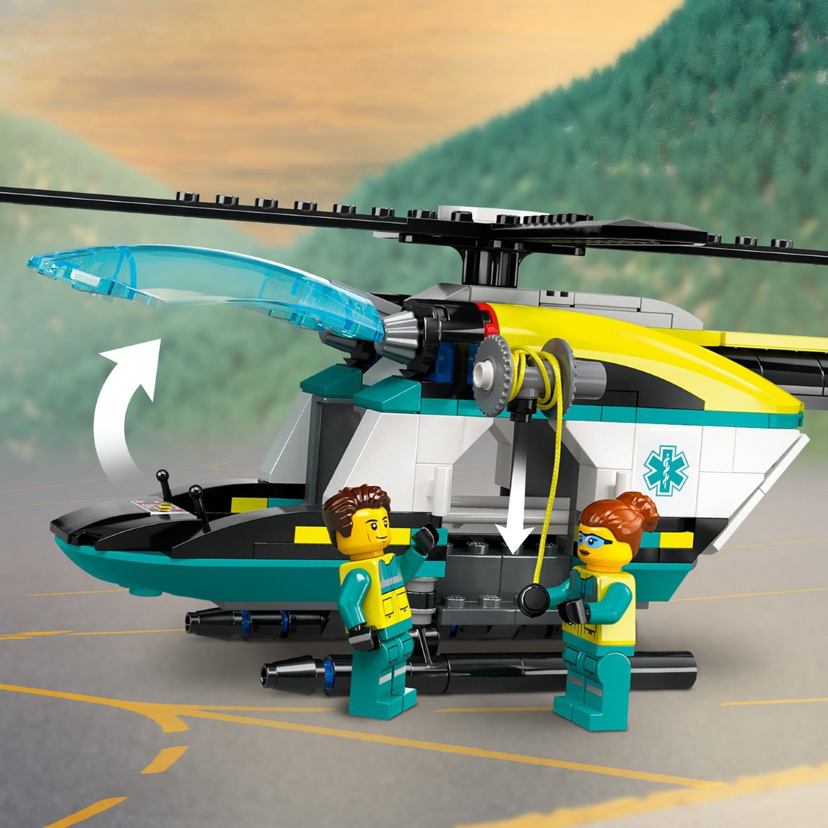 LEGO 60405 City Emergency Rescue Helicopter Building Toy Set