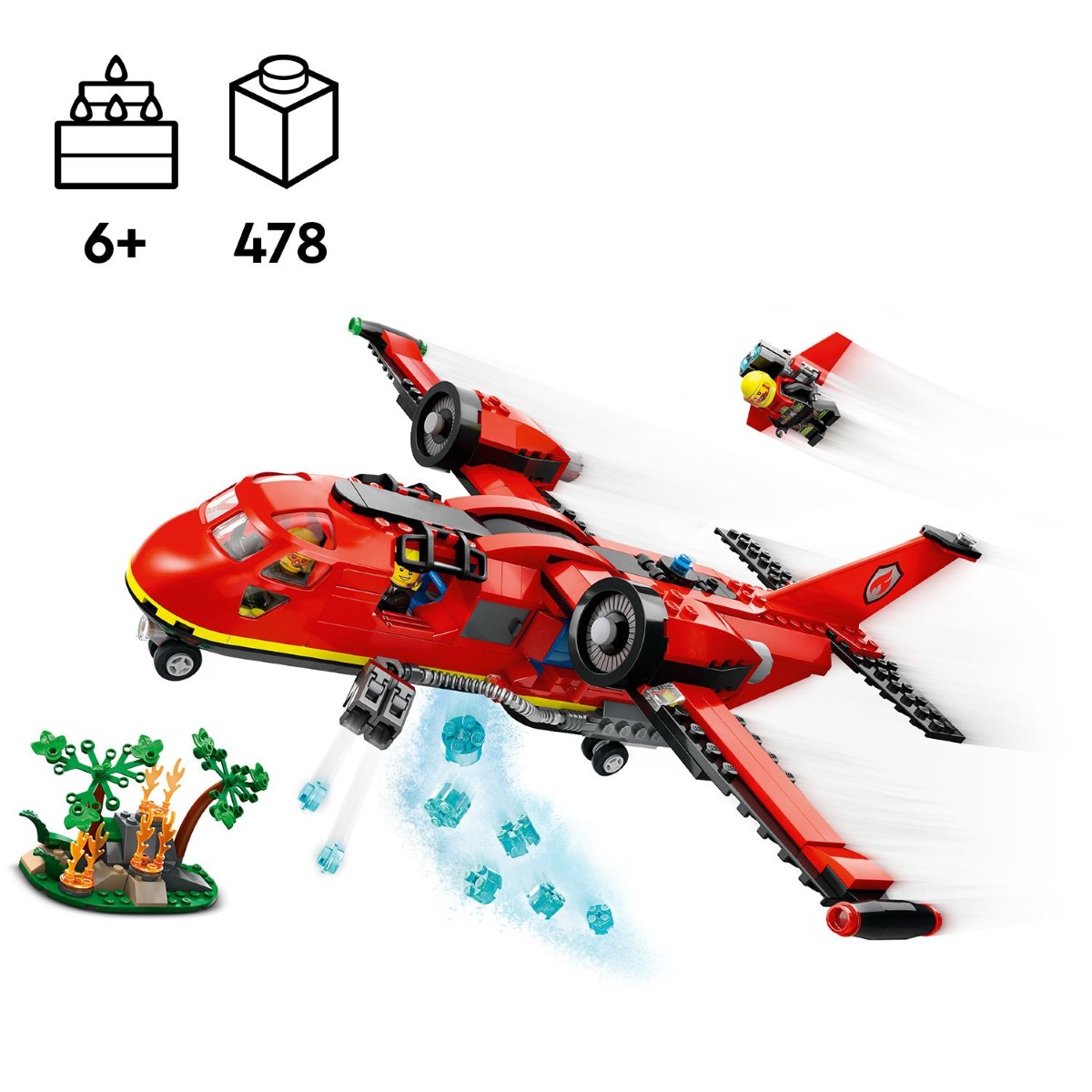 LEGO 60413 City Fire Rescue Plane Building Toy Set