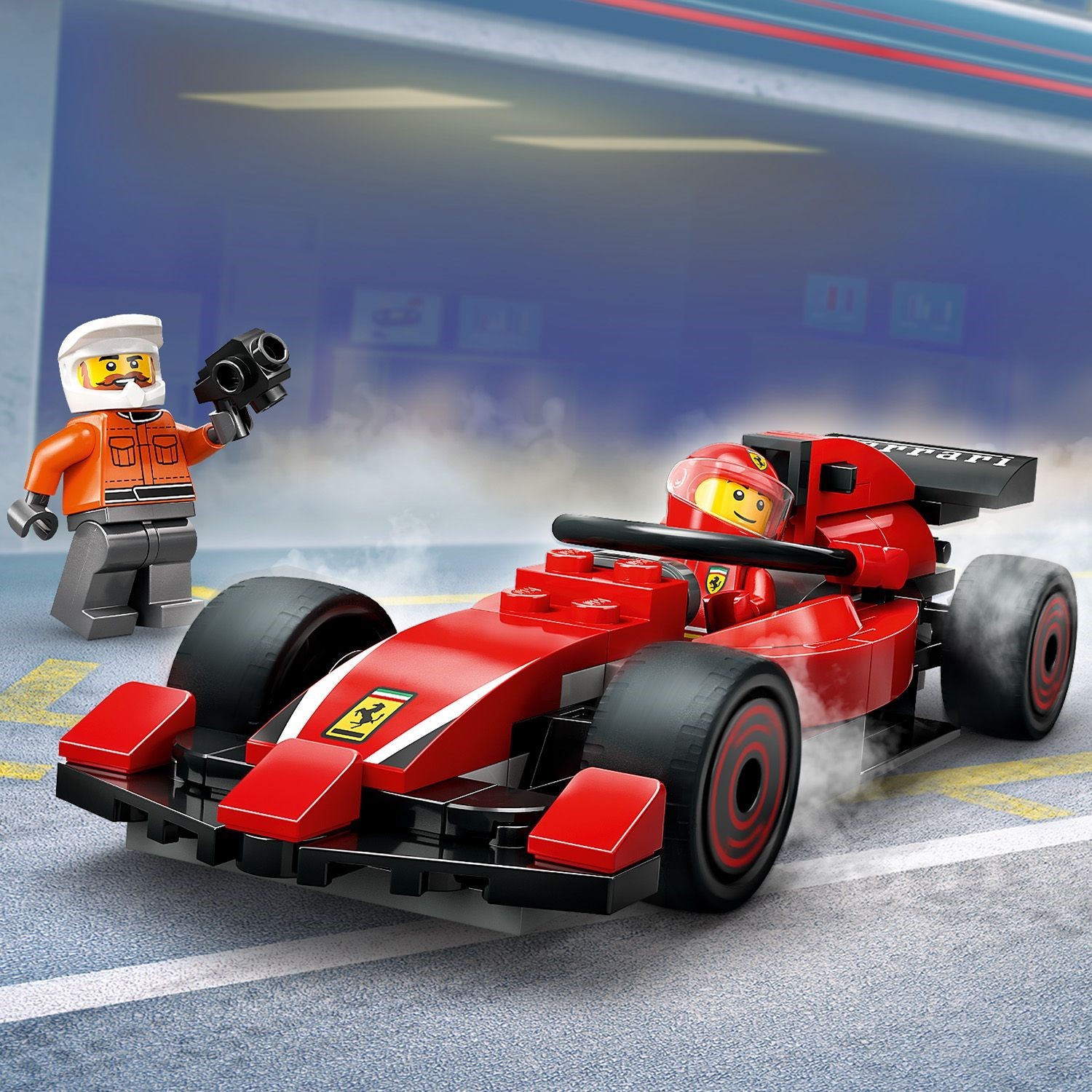 LEGO 60443 City Fomula F1 Pit Stop & Pit Crew with Ferrari Car Building ...
