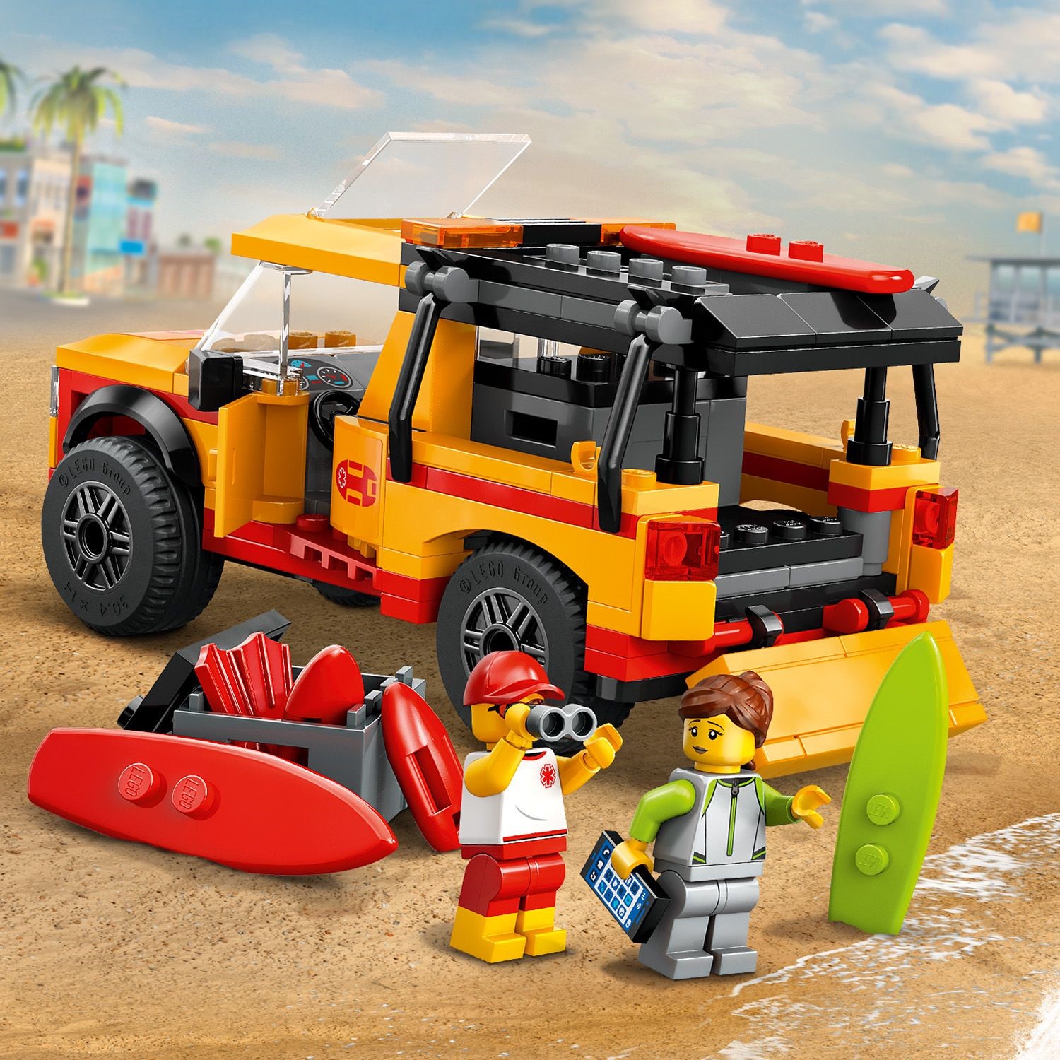 LEGO 60453 City Lifeguard Beach Rescue Truck Building Toy Set (214 Pieces)
