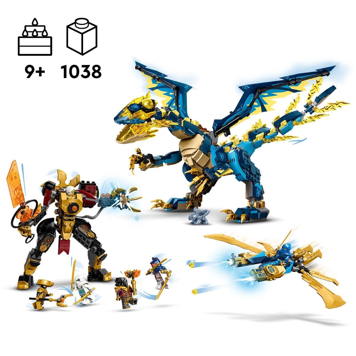 LEGO 71796 NINJAGO Elemental Dragon vs. The Empress Mech Building Toy Set