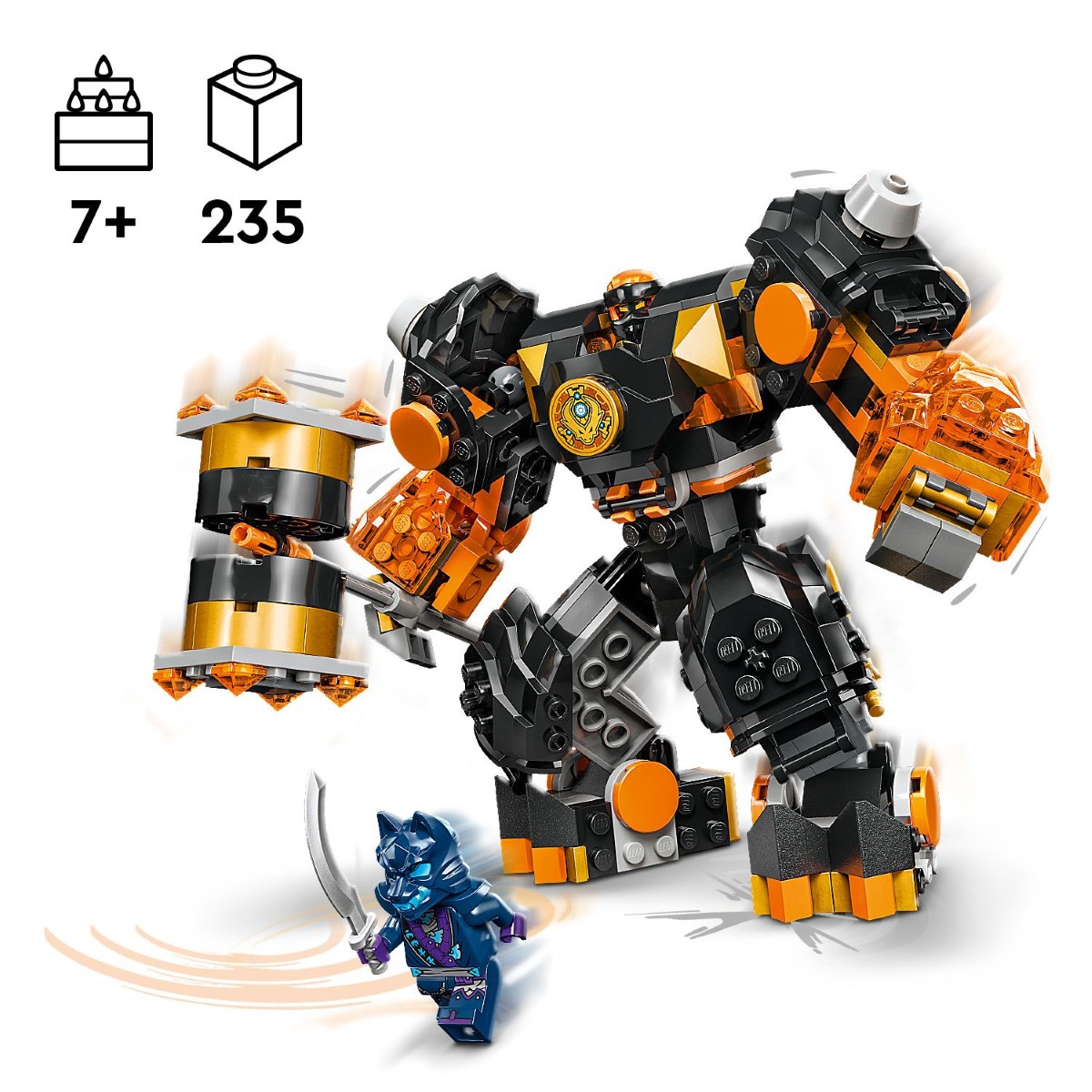 LEGO 71806 Ninjago Cole's Elemental Earth Mech Building Toy Set