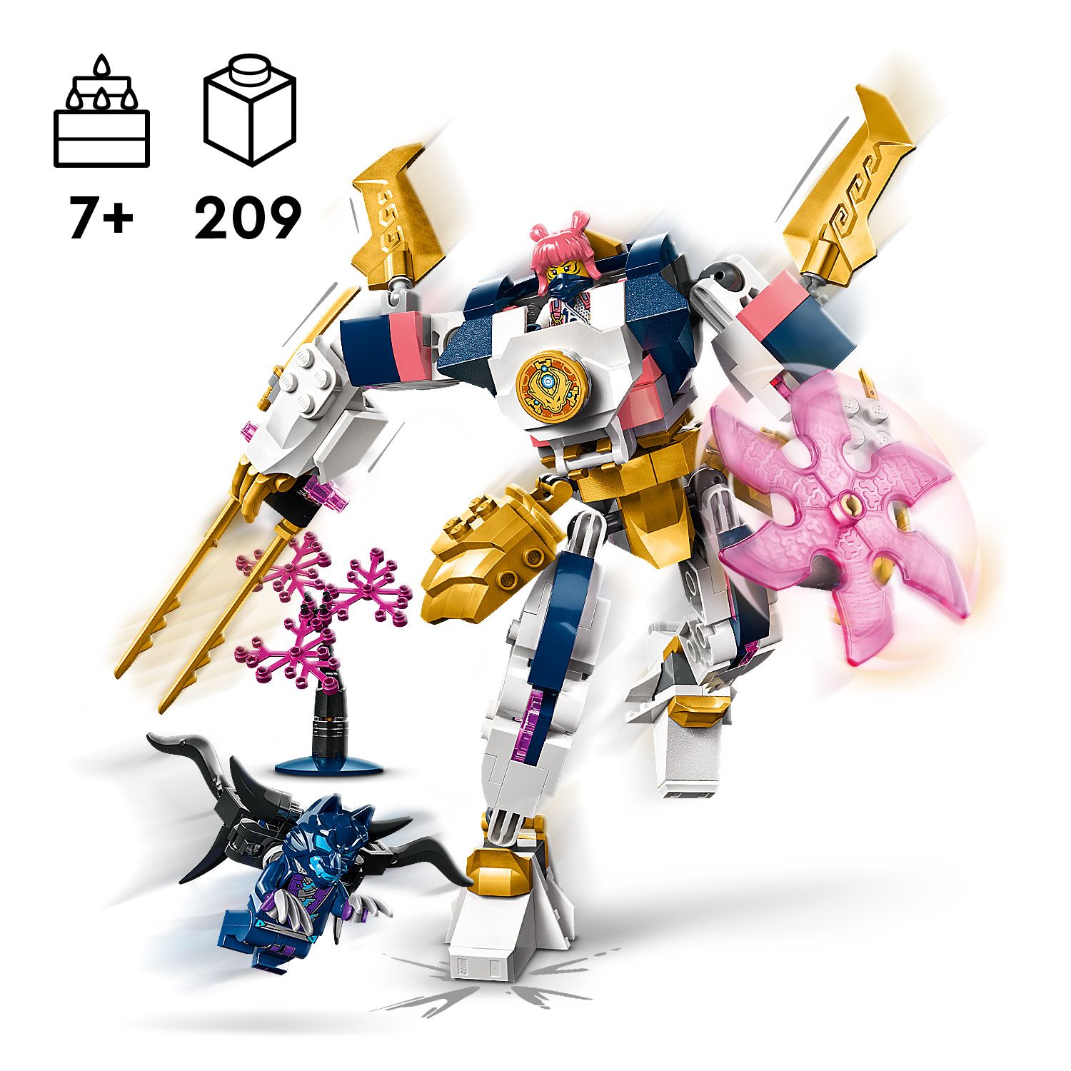 LEGO 71807 Ninjago Sora's Elemental Tech Mech Building Toy Set