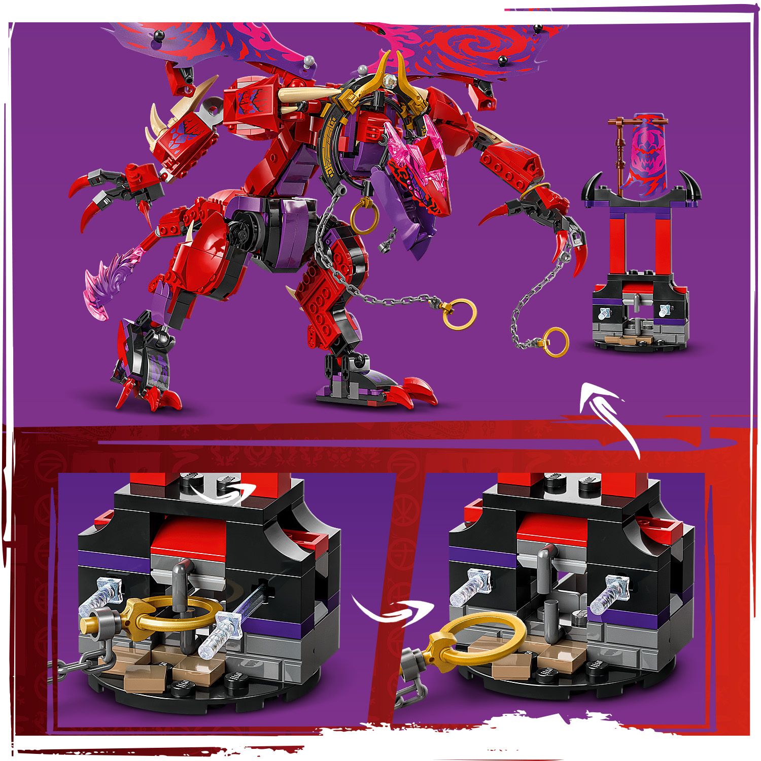 LEGO 71832 Ninjago Thunderfang Dragon of Chaos Building Toy Set (668 ...