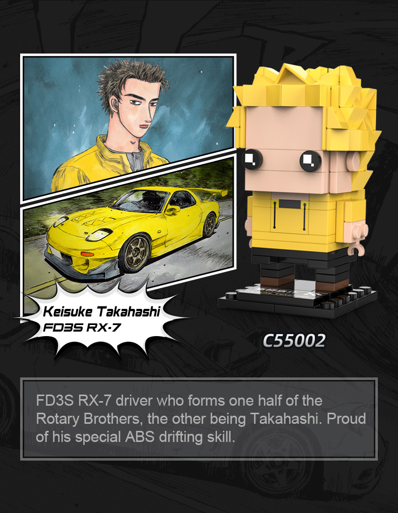 CaDA Initial D Figure Keisuke Takahashi C55002W Block Toy Set