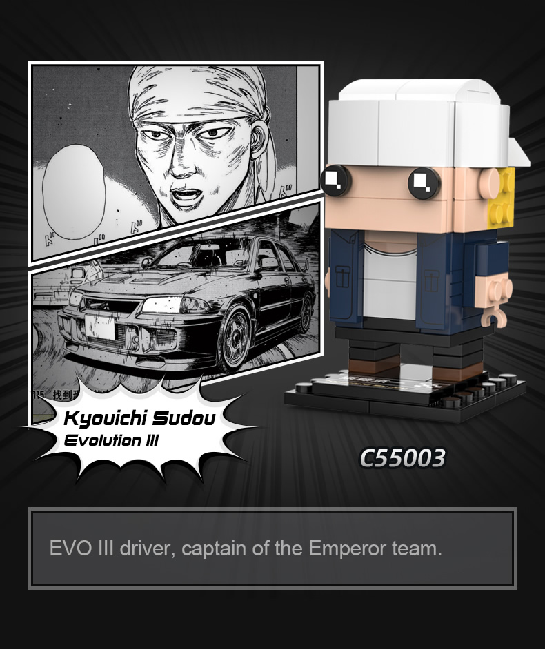 CaDA Initial D Figure Keisuke Takahashi C55002W Block Toy Set