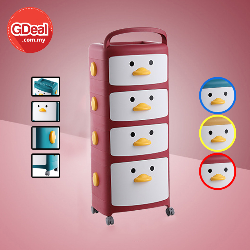 GDeal 4 Layer Cartoon Drawer Storage Cabinet Household Baby Toys ...
