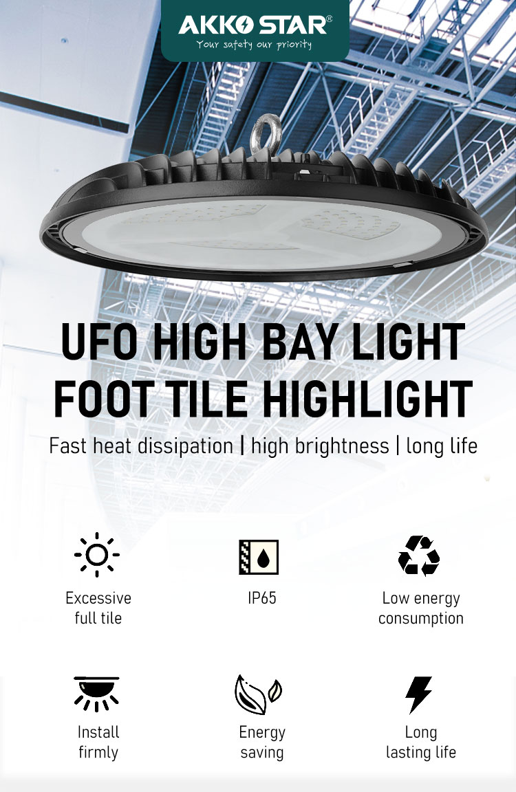AKKO STAR industrial ufo led high bay light 100W aluminum IP65 ...
