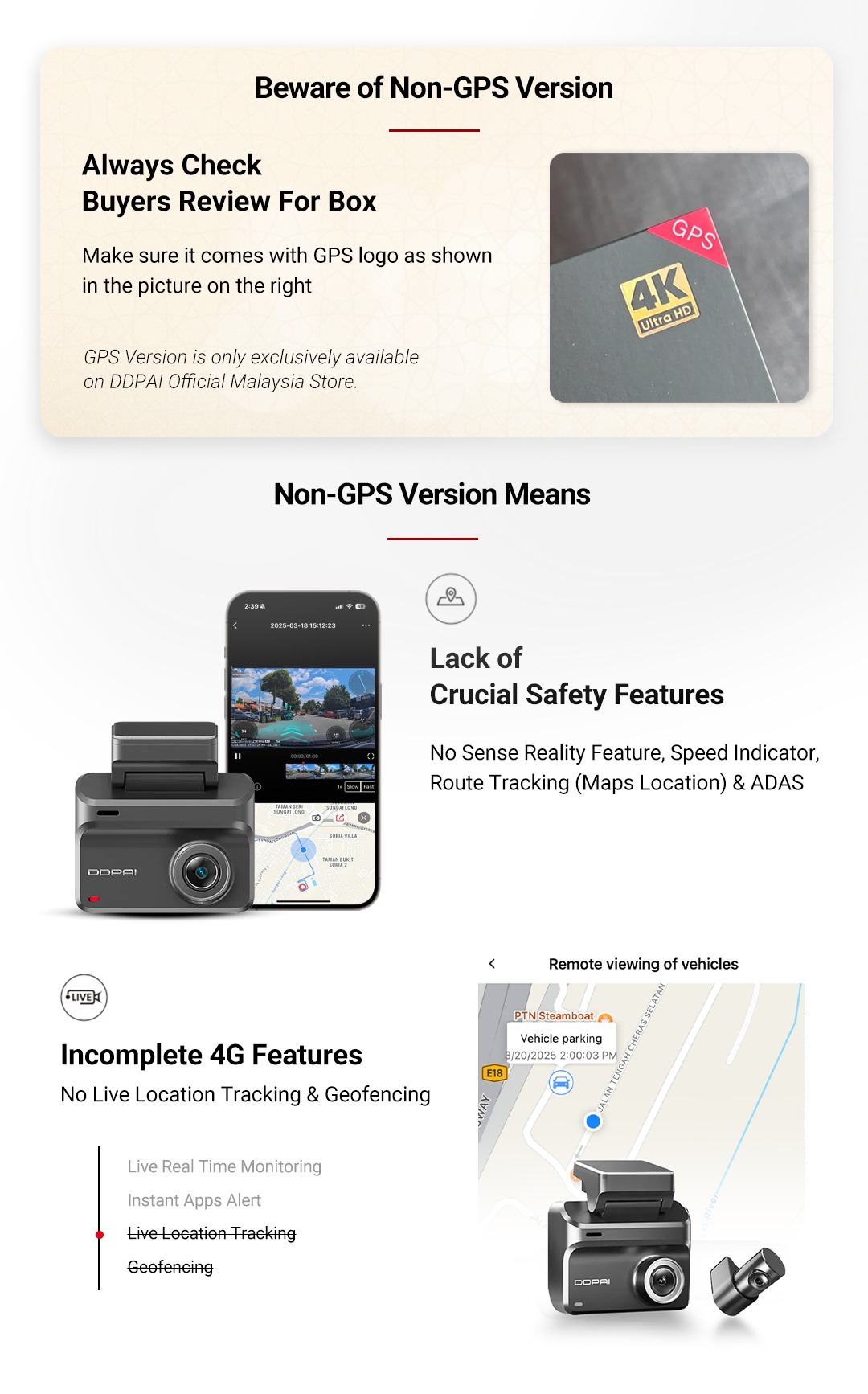 [GPS VERSION] DDPAI Z50 Pro 4K GPS Front & Rear Super Capacitor Dash ...