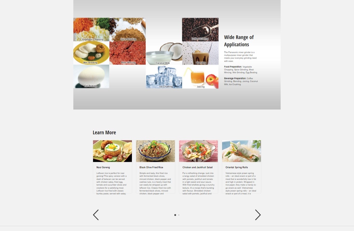 Panasonic 360W Mixer Grinder MX-AC400WUA (White) | Seng Huat