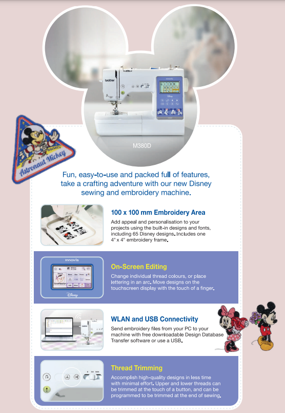 Brother Innov-Is M380D Sewing & Embroidery Machine (Disney Edition)