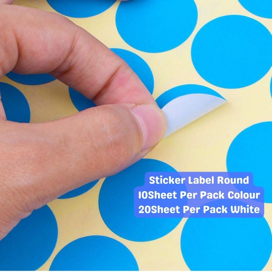 Sticker Label Round Shape Fluorescent Colour Round Shape All Sizes